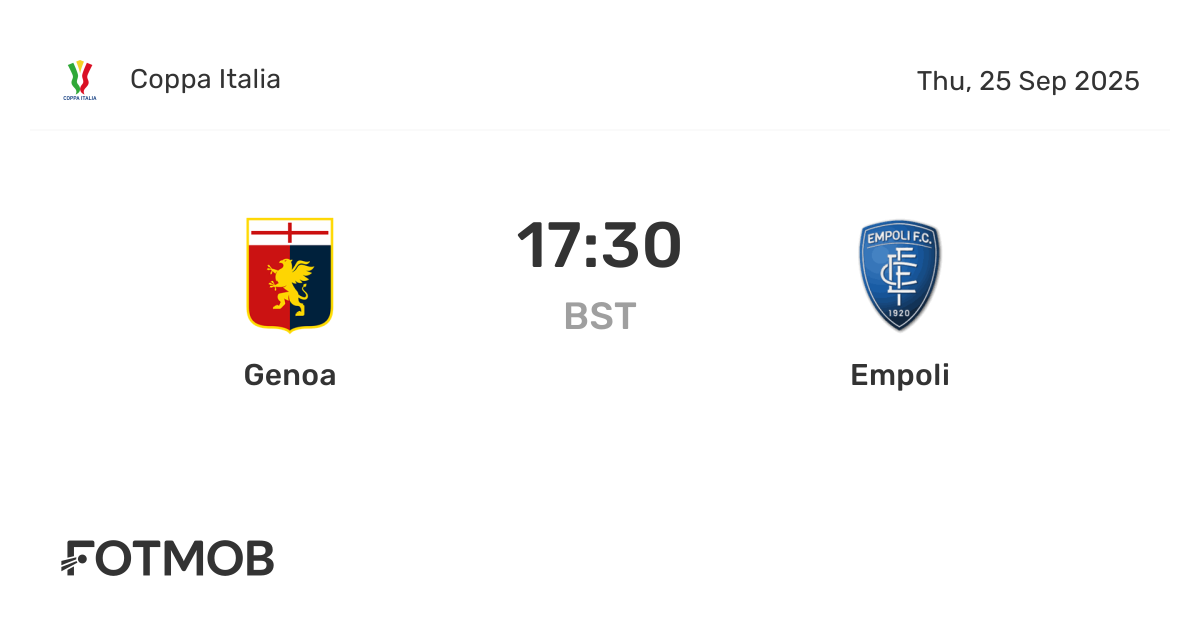 Genoa vs Empoli - live score, predicted lineups and H2H stats