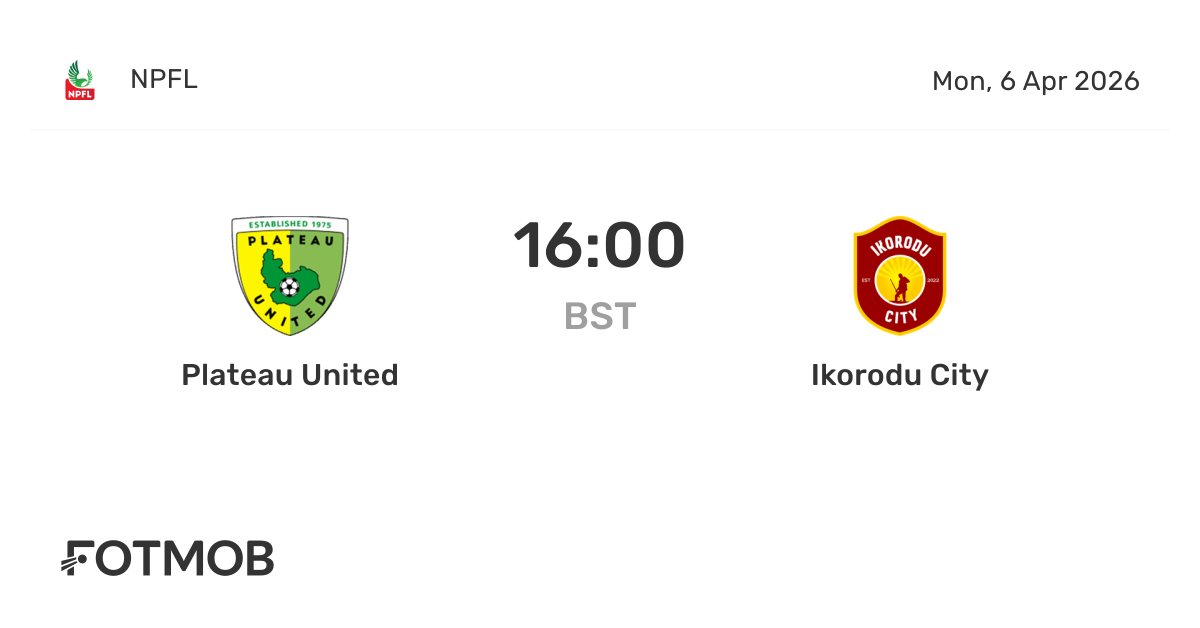 Plateau United vs Ikorodu City - live score, predicted lineups and H2H ...