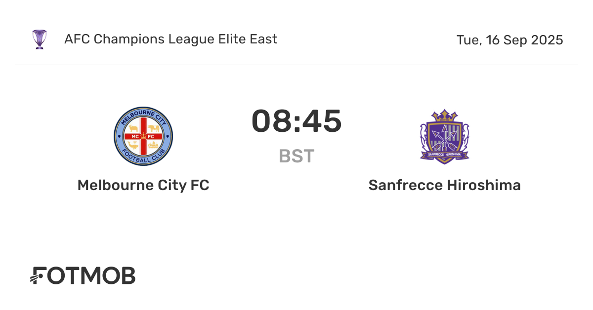 Melbourne City FC vs Sanfrecce - live score, predicted lineups and H2H ...