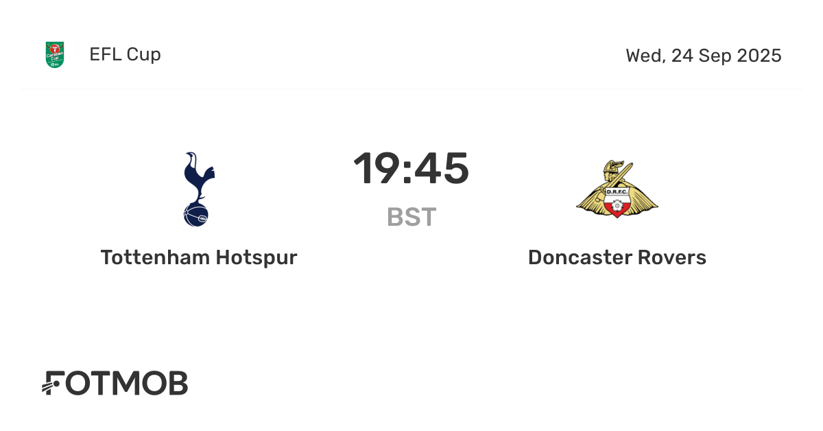 Tottenham Hotspur vs Doncaster Rovers - live score, predicted lineups ...