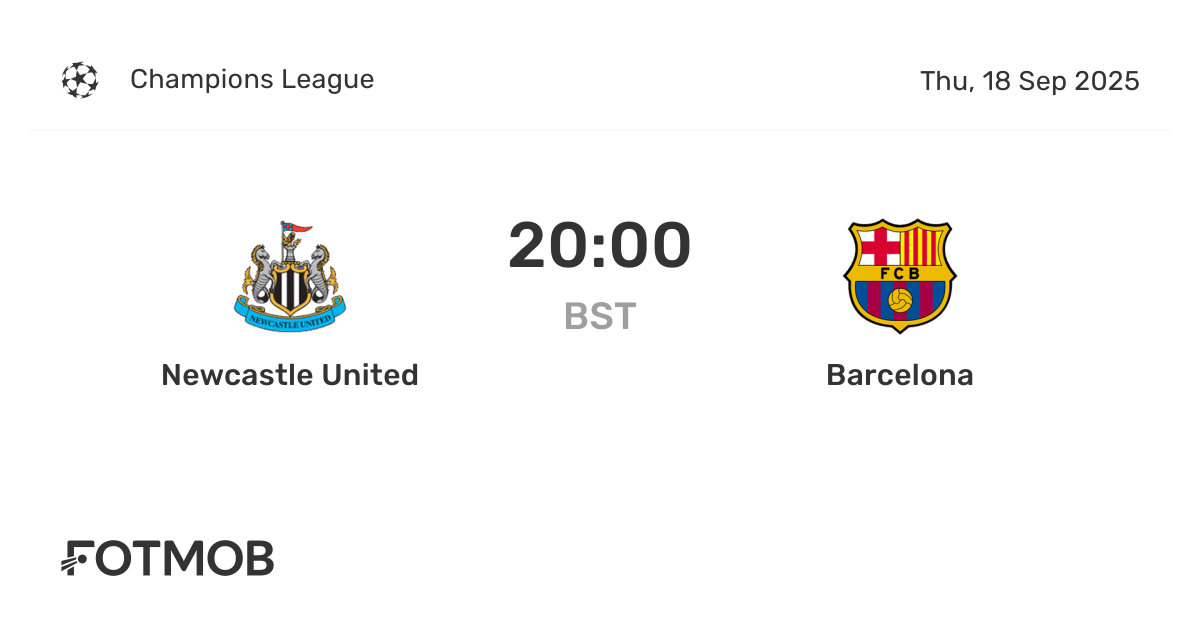 Newcastle United contre Barcelona - score en direct, compositions ...