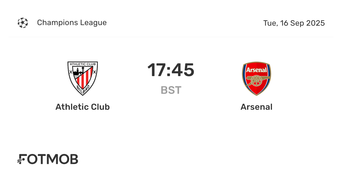 Athletic Club vs Arsenal - live score, predicted lineups and H2H stats