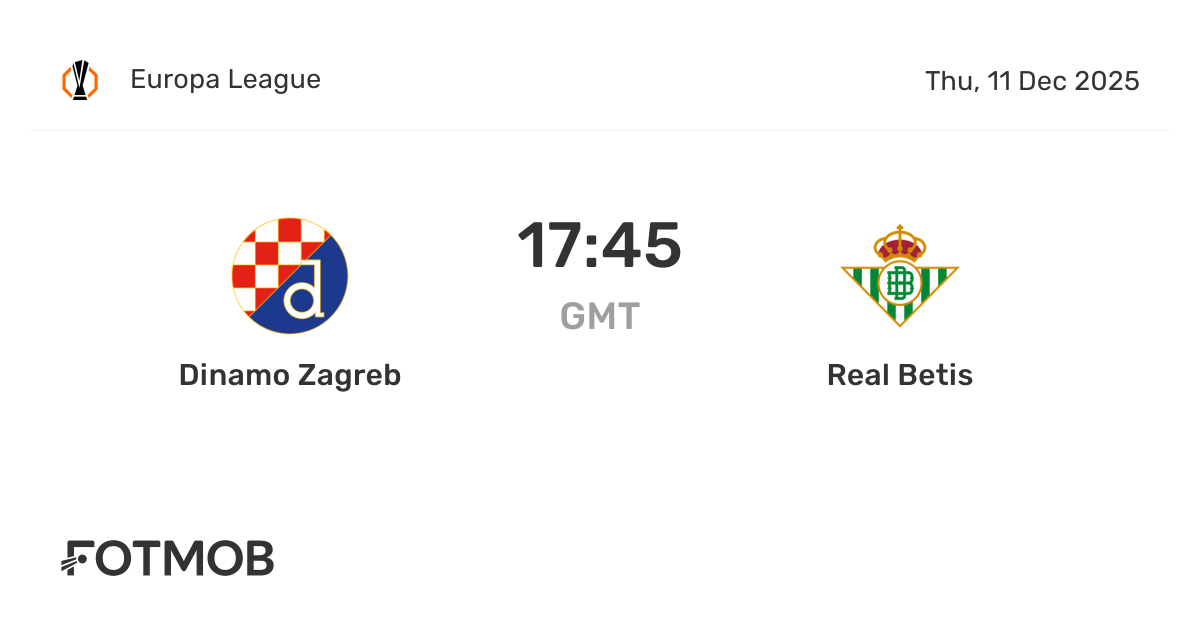 Dinamo Zagreb vs Real Betis - live score, predicted lineups and H2H stats