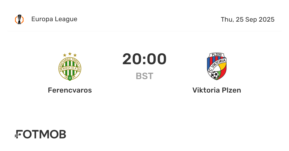 Ferencvaros vs Viktoria Plzen - live score, predicted lineups and H2H stats
