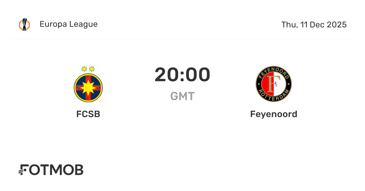 FCSB vs Feyenoord - live score, predicted lineups and H2H stats