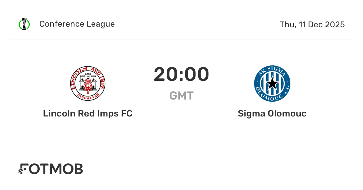 Lincoln Red Imps FC vs Sigma Olomouc - live score, predicted lineups and H2H stats