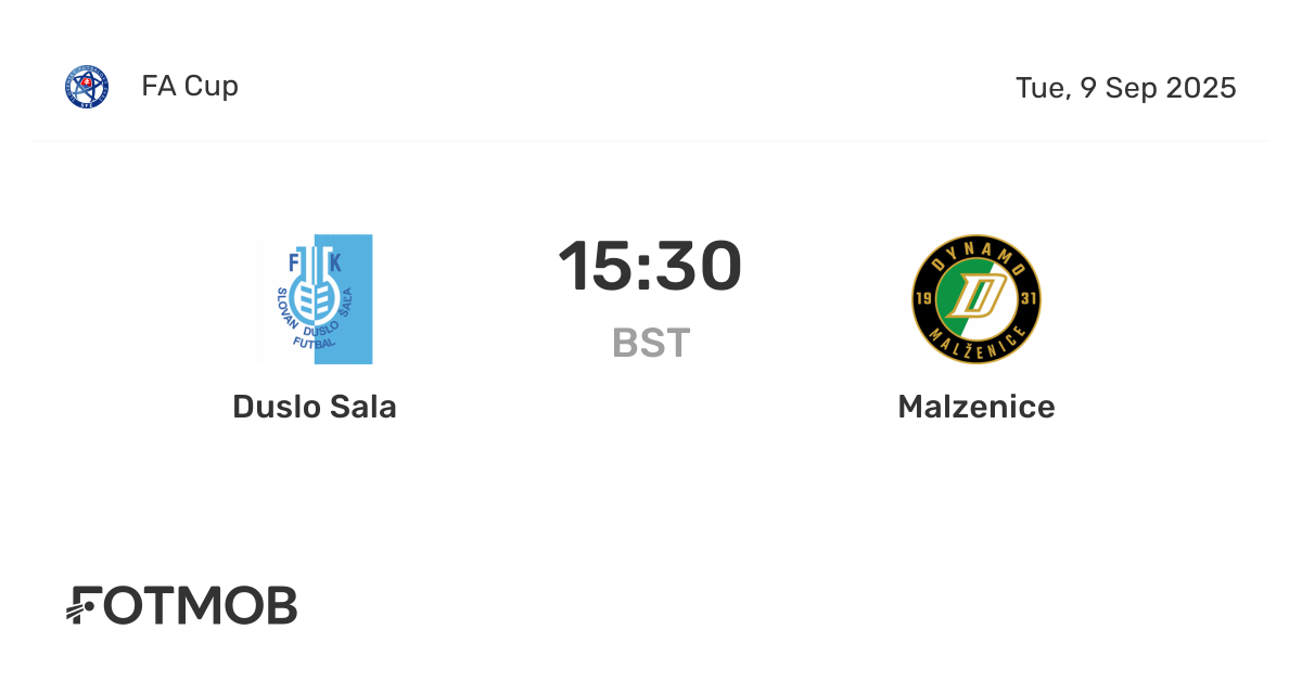 Duslo Sala vs Malzenice - live score, predicted lineups and H2H stats