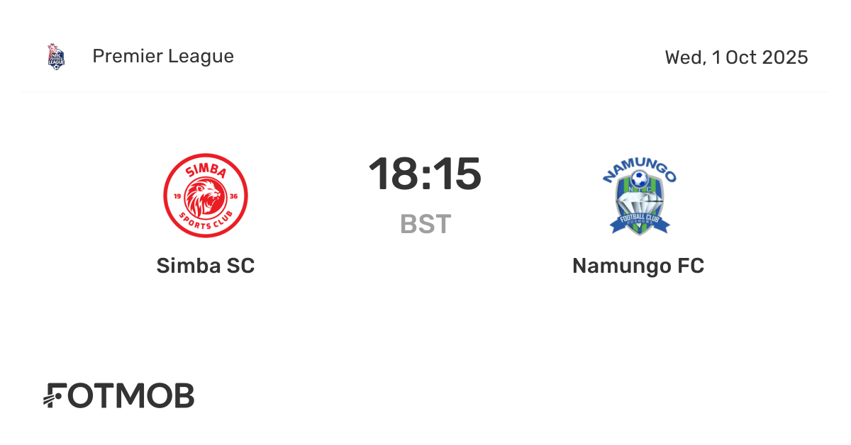 Simba SC vs Namungo FC - live score, predicted lineups and H2H stats