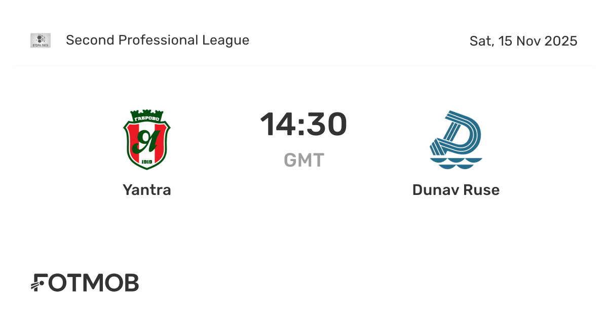 Yantra vs Dunav Ruse - live score, predicted lineups and H2H stats