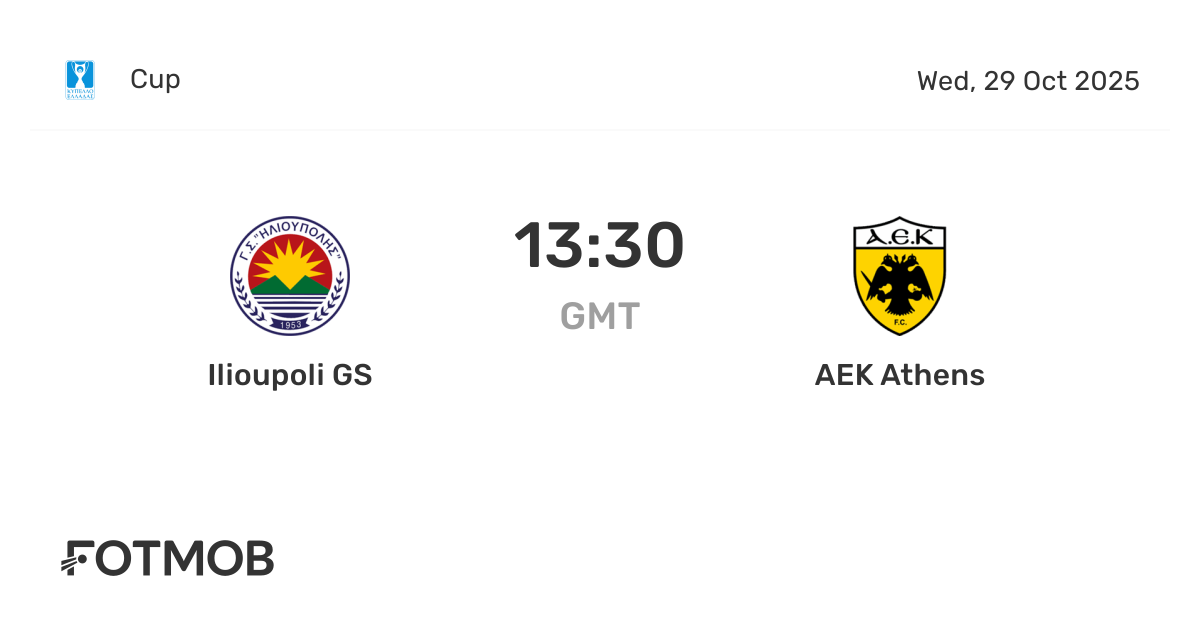 Ilioupoli GS vs AEK Athens - live score, predicted lineups and H2H stats