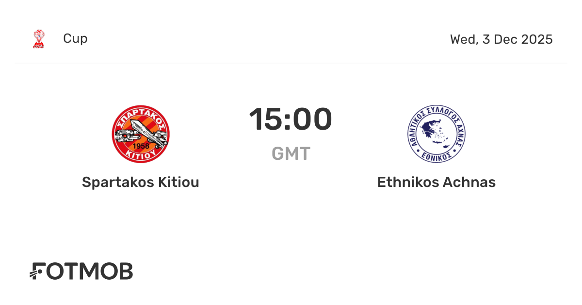 Spartakos Kitiou vs Ethnikos Achnas - live score, predicted lineups and ...