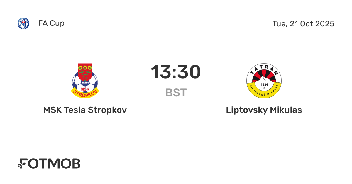 MSK Tesla Stropkov vs Liptovsky Mikulas - live score, predicted lineups ...