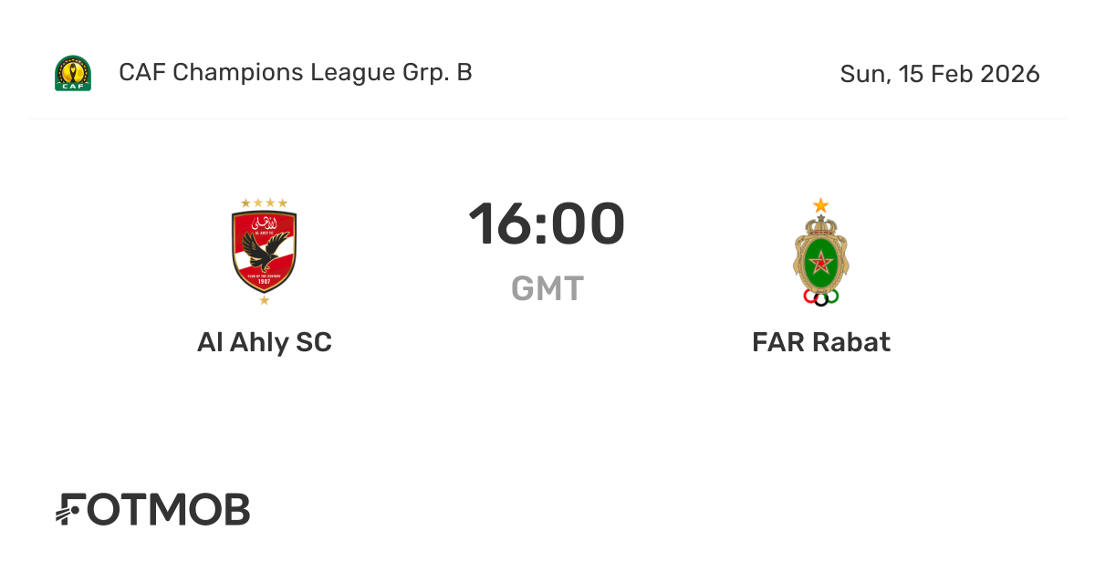 Al Ahly SC vs FAR Rabat - live score, predicted lineups and H2H stats
