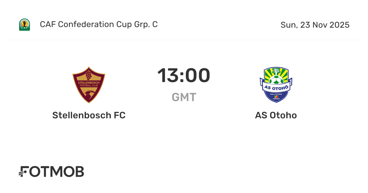 Stellenbosch FC vs AS Otoho - live score, predicted lineups and H2H stats
