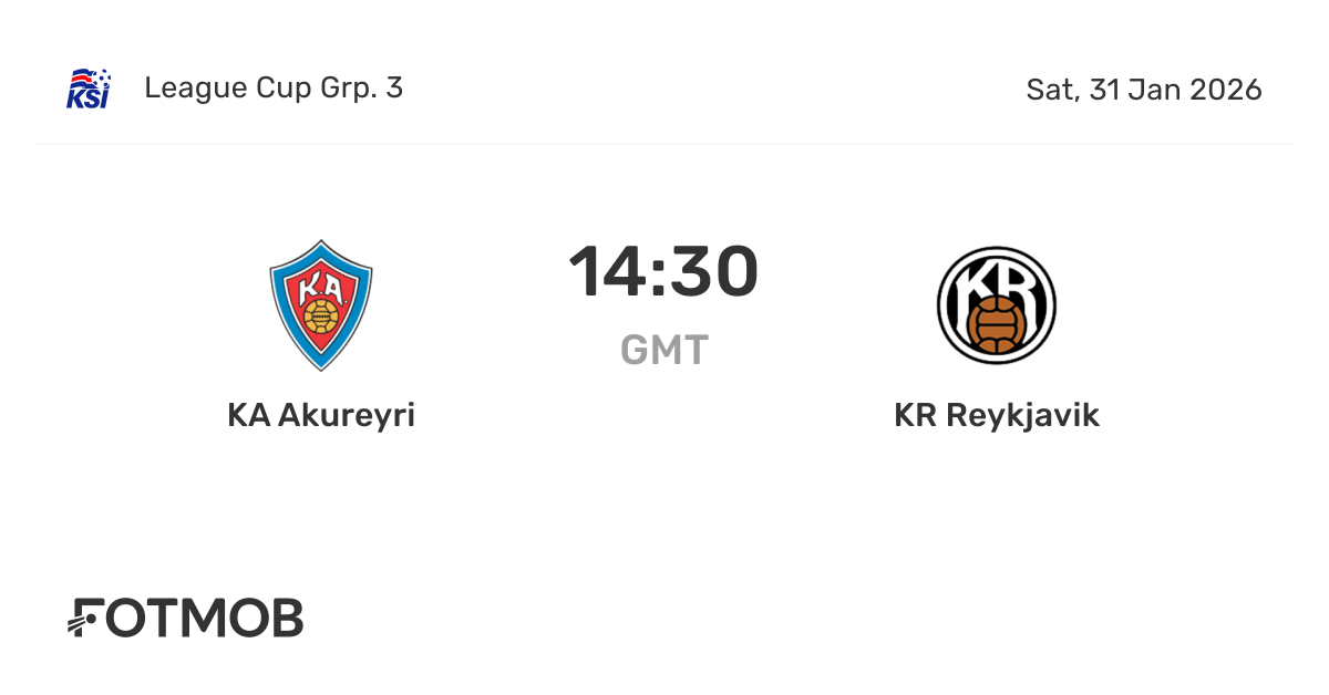 KA Akureyri vs KR Reykjavik - live score, predicted lineups and H2H stats