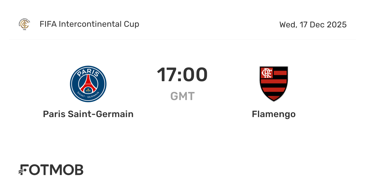 Paris Saint-Germain contre Flamengo - score en direct, compositions ...