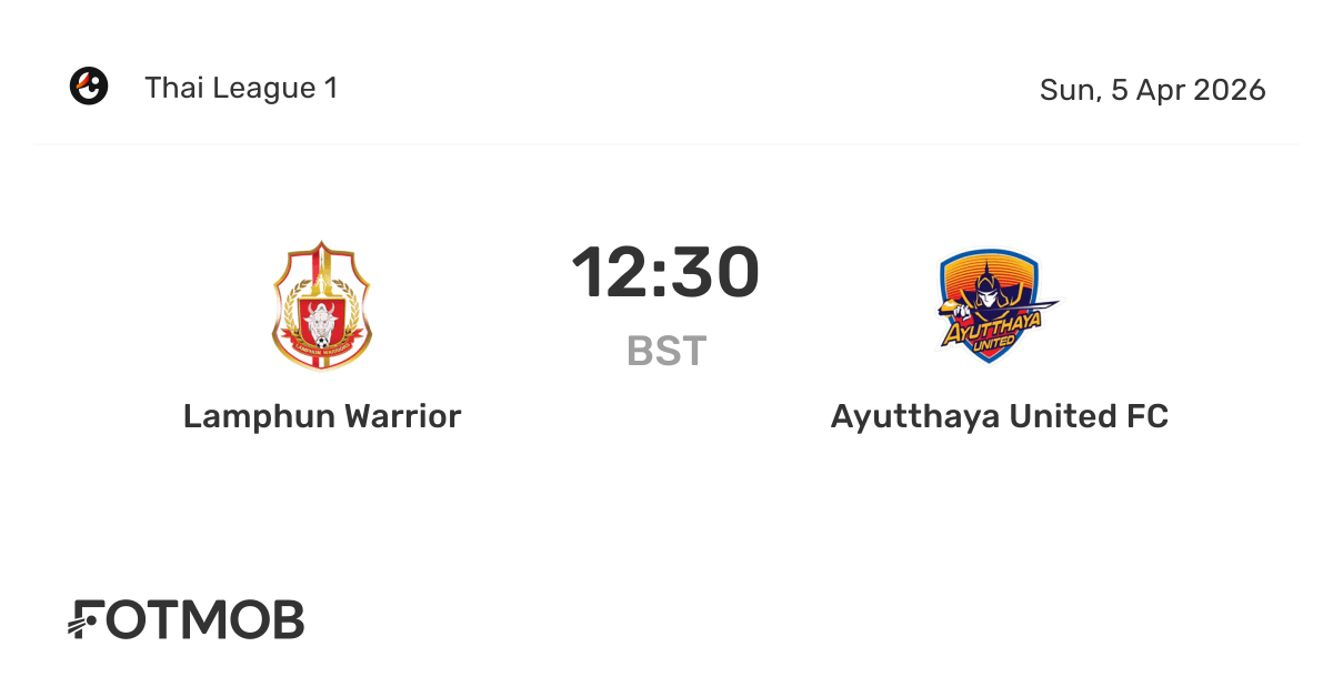 Lamphun Warrior vs Ayutthaya United FC - live score, predicted lineups ...