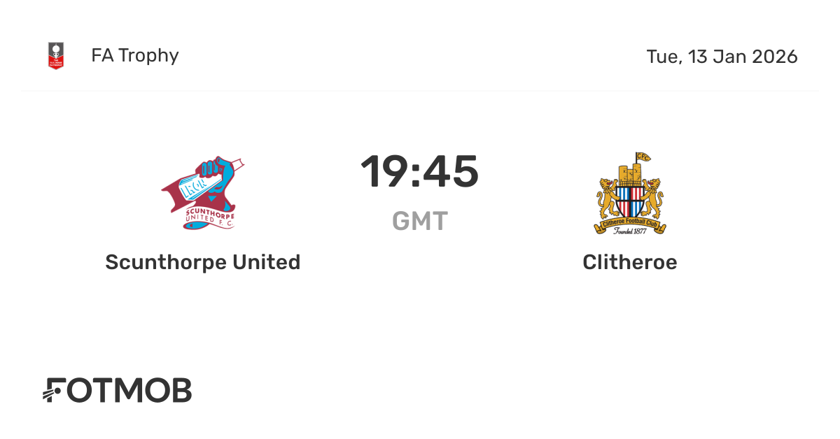 Scunthorpe vs Clitheroe - live score, predicted lineups and H2H stats