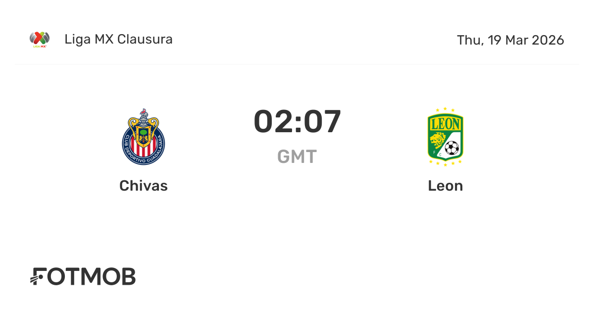 Chivas vs León - live score, predicted lineups and H2H stats