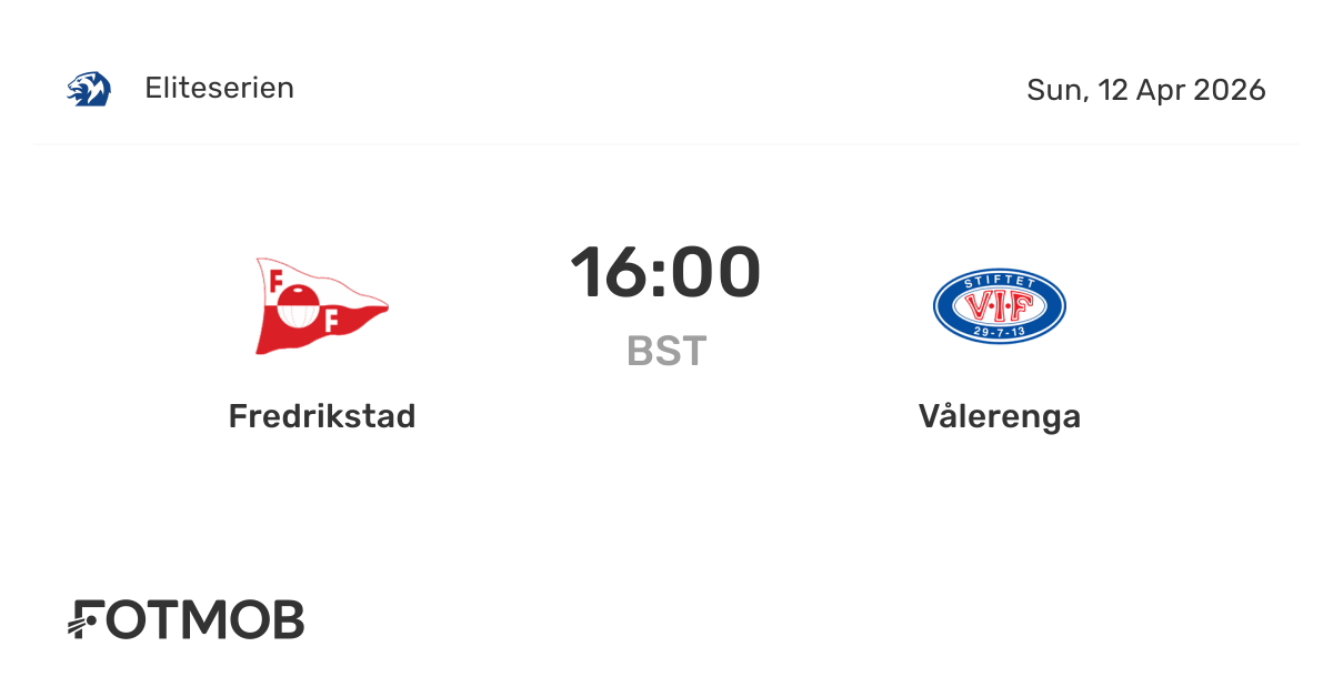 Fredrikstad vs Vålerenga - live score, predicted lineups and H2H stats
