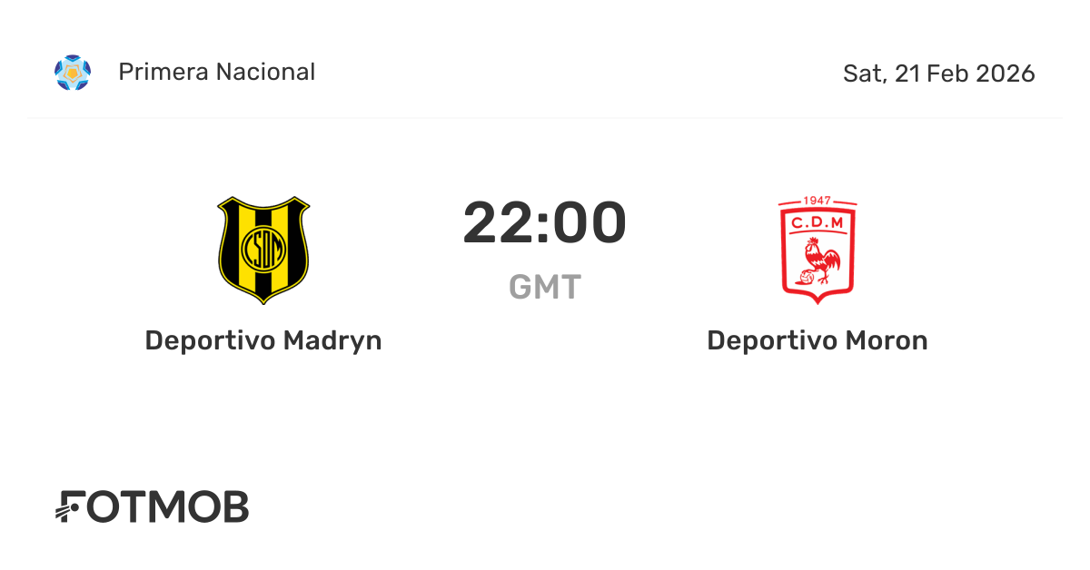 Deportivo Madryn vs Deportivo Moron - marcador en vivo, alineaciones ...