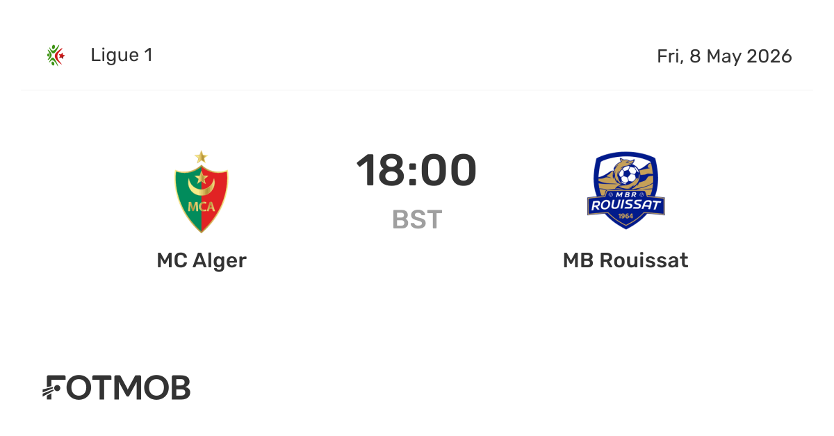 MC Alger vs MB Rouissat - marcador en vivo, alineaciones previstas y ...