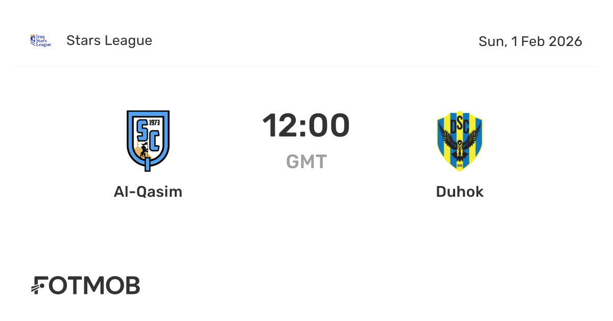 Al-Qasim vs Duhok - live score, predicted lineups and H2H stats