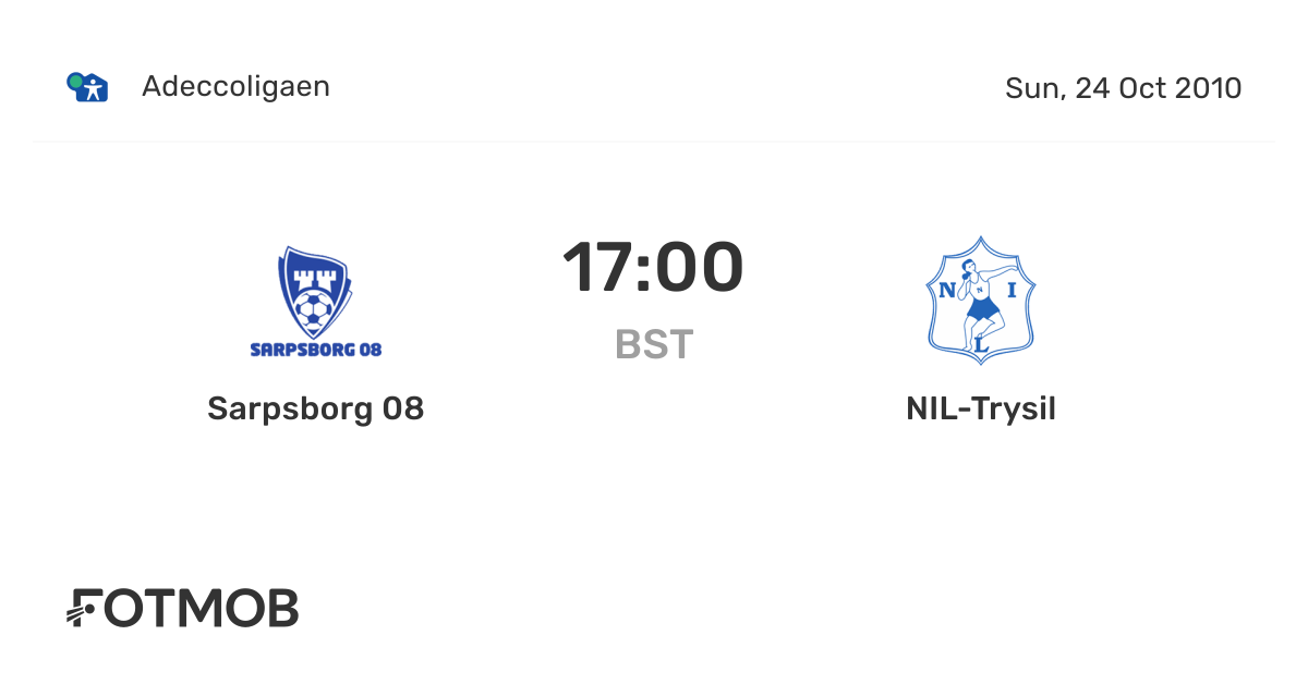 Sarpsborg 08 vs NIL-Trysil - live score, predicted lineups and H2H stats.